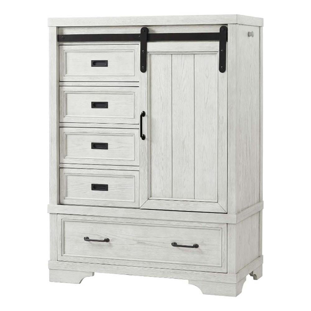 Pemberly Row Traditional Wood Chifferobe in White Dove Finish - Walmart.com