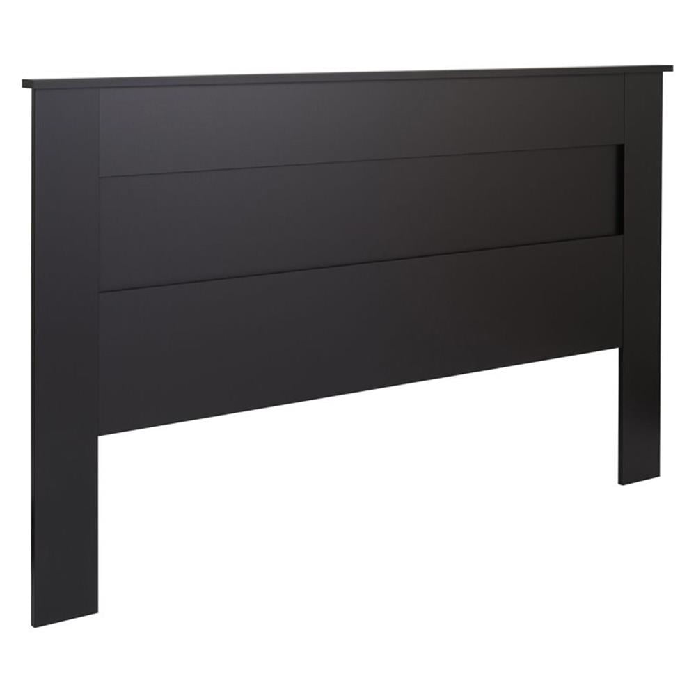 Pemberly Row Traditional Wood King Flat Panel Headboard in Black ...