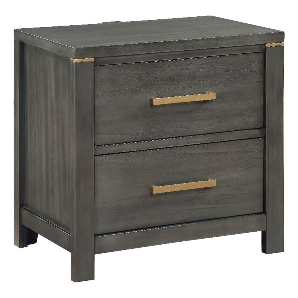 Pemberly Row Transitional 2-drawer Wood Nightstand Bedside Table Gray ...