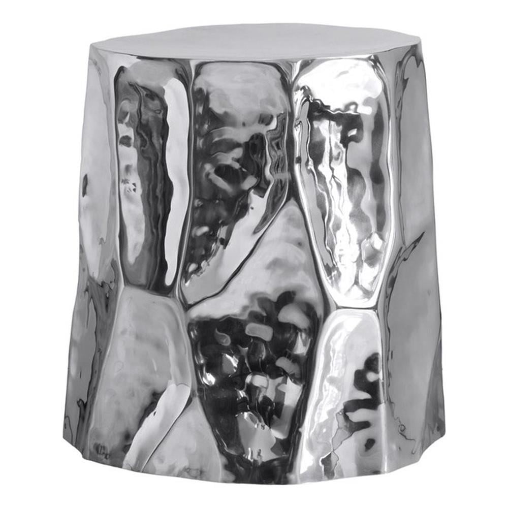 Pemberly Row Transitional Accent Shiny Chrome Finish Side Table ...