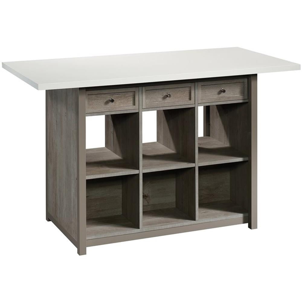 Pemberly Row Transitional Engineered Wood Craft Table in Oak - Walmart.com