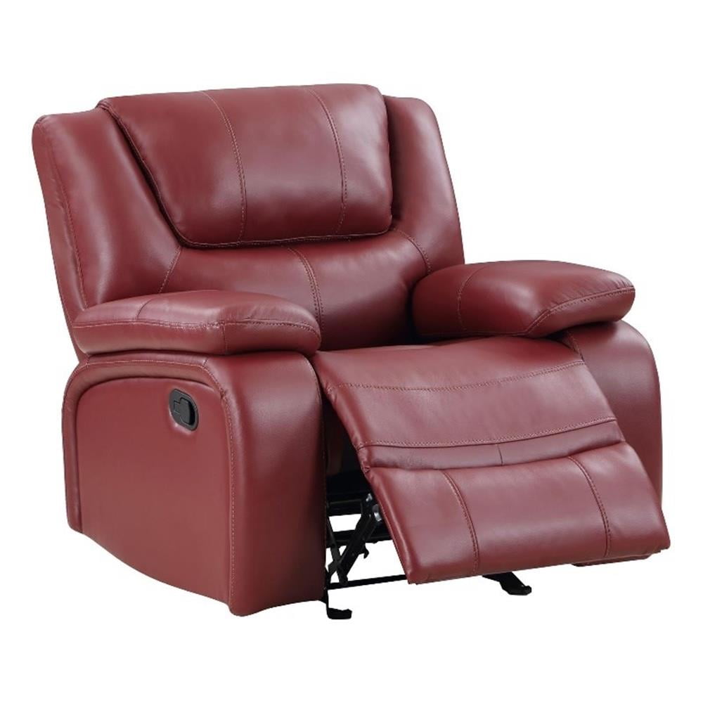 Pemberley Row Faux Leather Red Glider Recliner Unassembled - Walmart.com