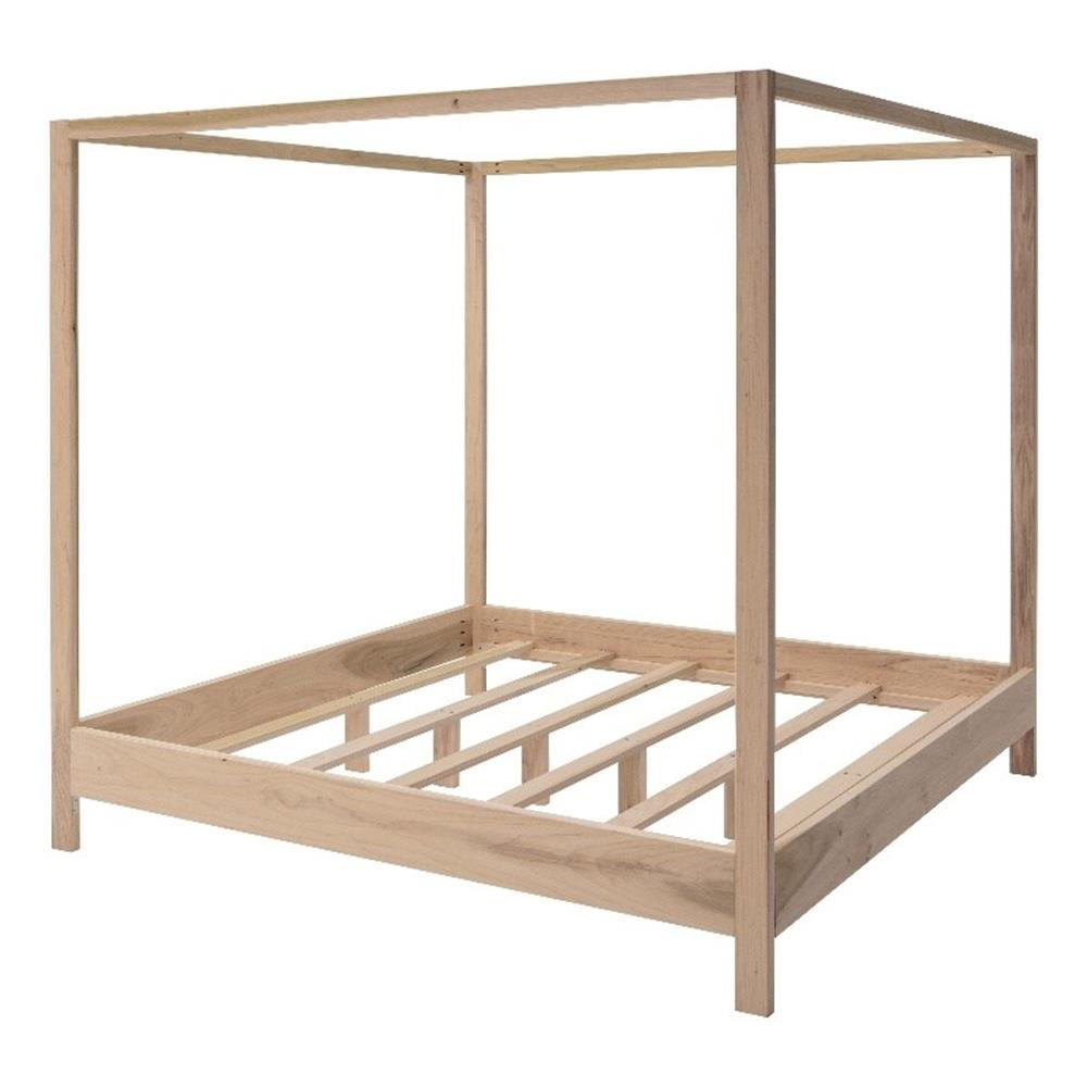 Pemberly Row Transitional King Size Canopy Bed with Raised Platform ...