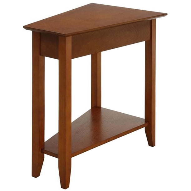 Pemberly Row Transitional MDF Wood Wedge End Table in Cherry - Walmart ...