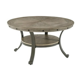 Pemberly Row Round Transitional Wood Coffee Table in Natural - Walmart.com