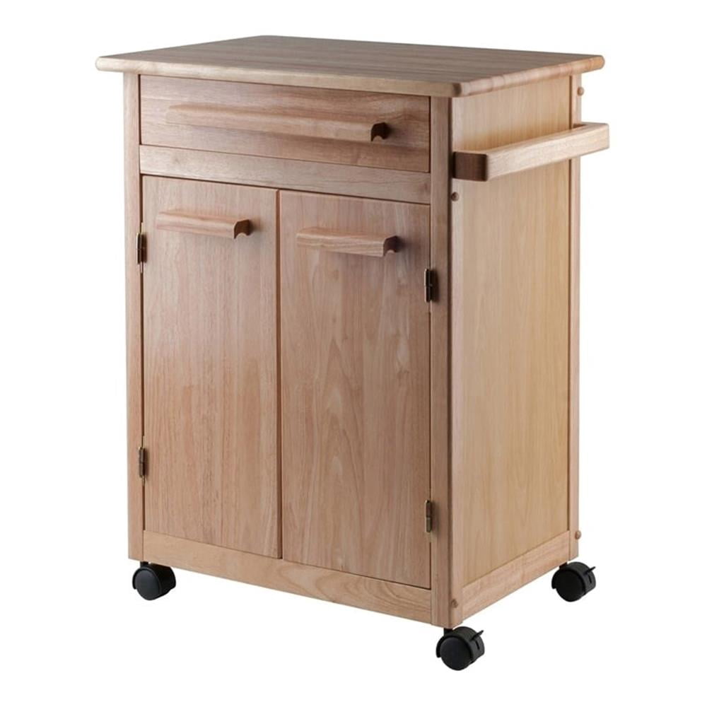 Pemberly Row Transitional Solid Wood Butcher Block Kitchen Cart in ...