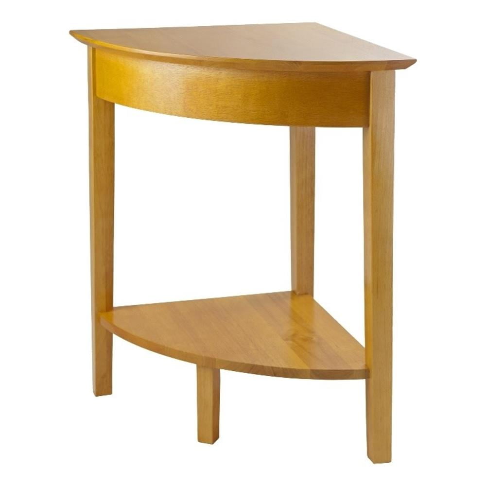 Pemberly Row Transitional Solid Wood Corner Table in Honey Pine ...