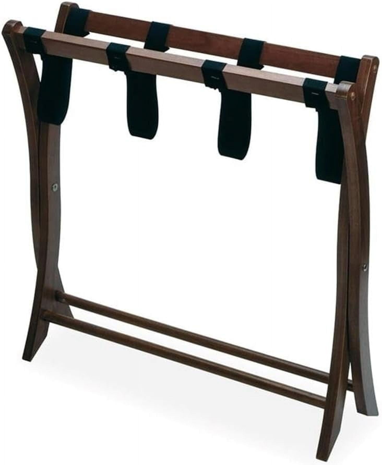 Pemberly Row Transitional Solid Wood Luggage Rack in Antique Walnut ...