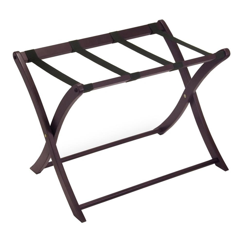 Pemberly Row Transitional Solid Wood Luggage Rack in Espresso - Walmart.com