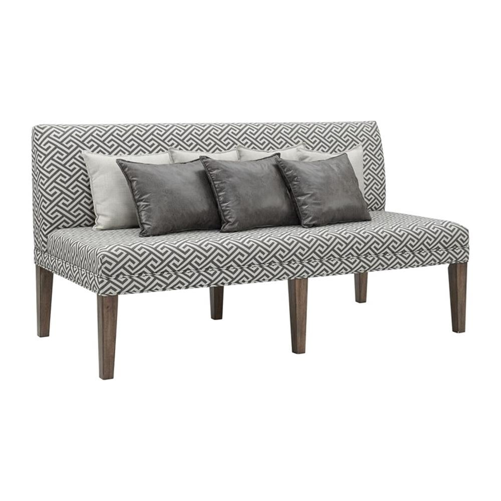 Pemberly Row Transitional Upholstered Dining Settee in Brown - Walmart.com