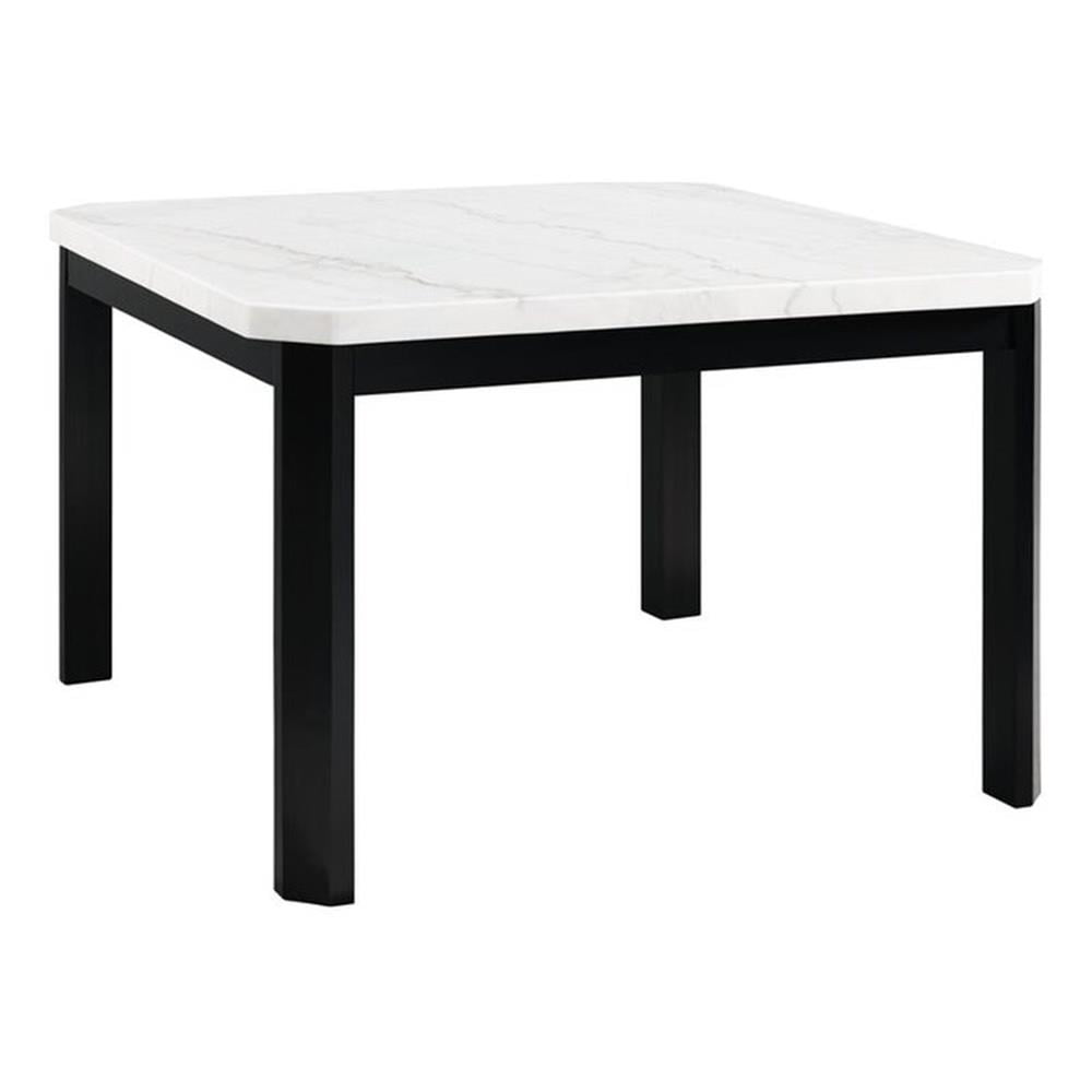 Pemberly Row Transitional White Marble Counter Height Dining Table ...