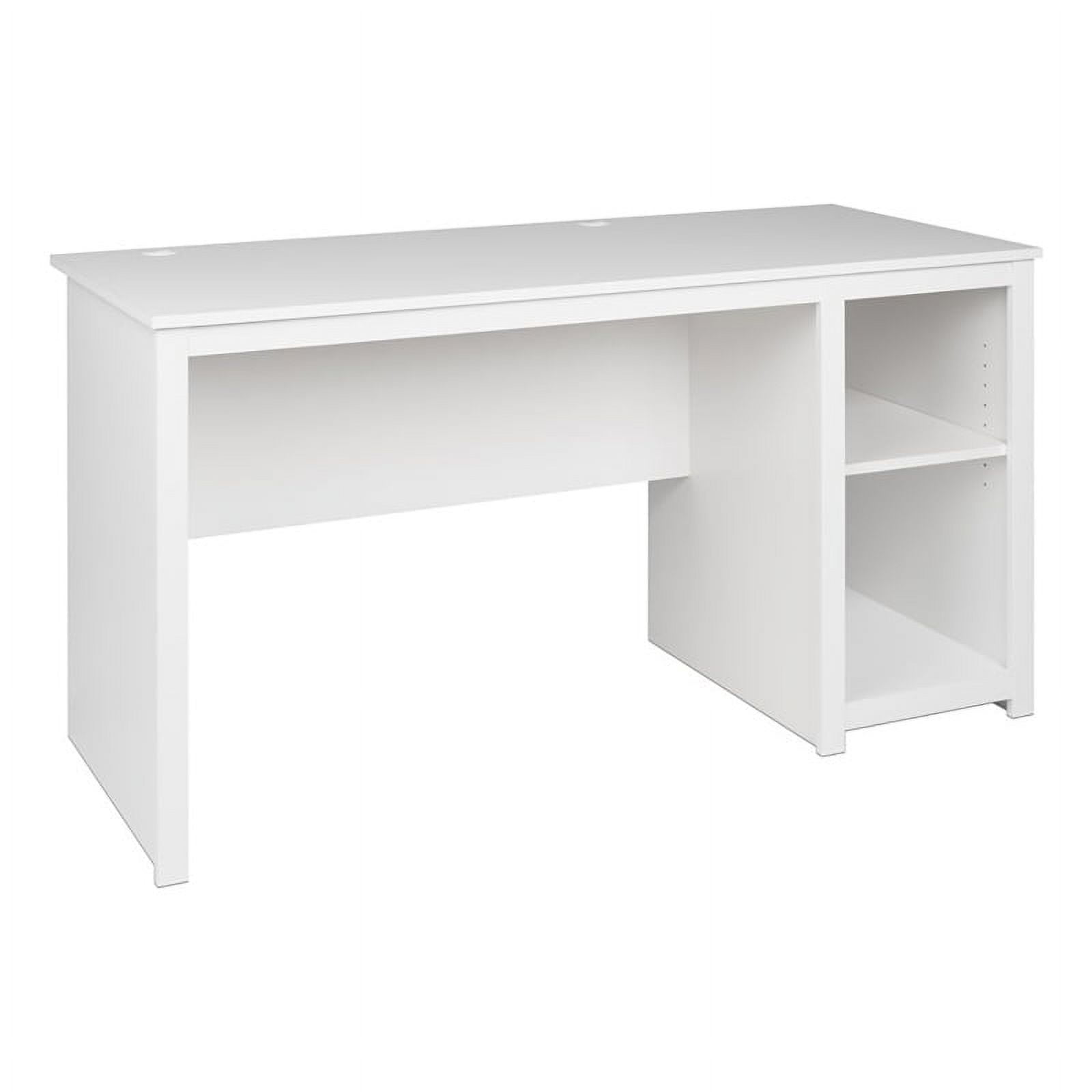 Pemberly Row Transitional Wood Computer Desk with Side Compartment in ...