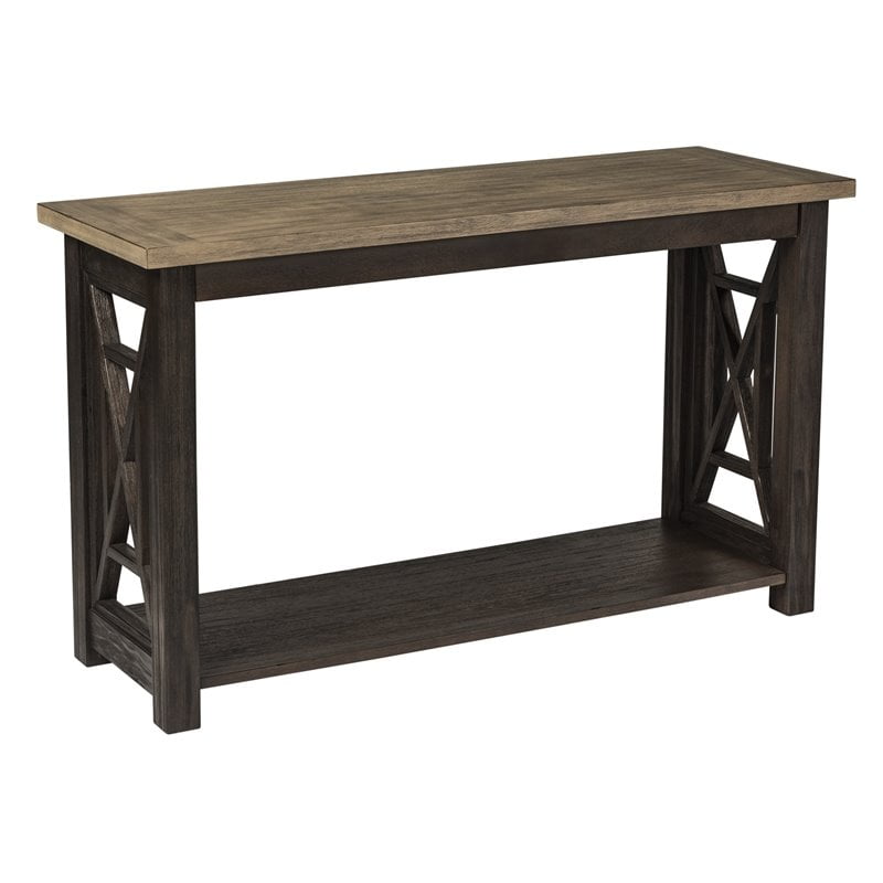 Pemberly Row Transitional Wood Sofa Table in Black - Walmart.com