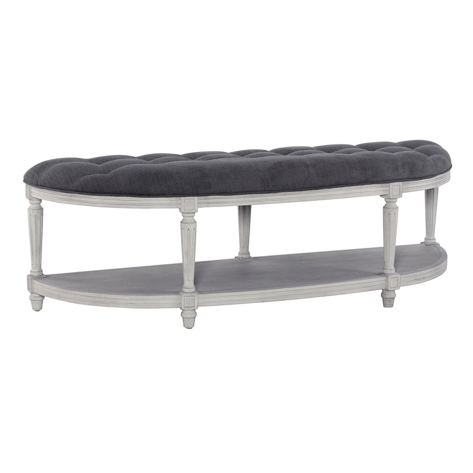Pemberly Row Transitional Wood Tufted Bench in Gray - Walmart.com