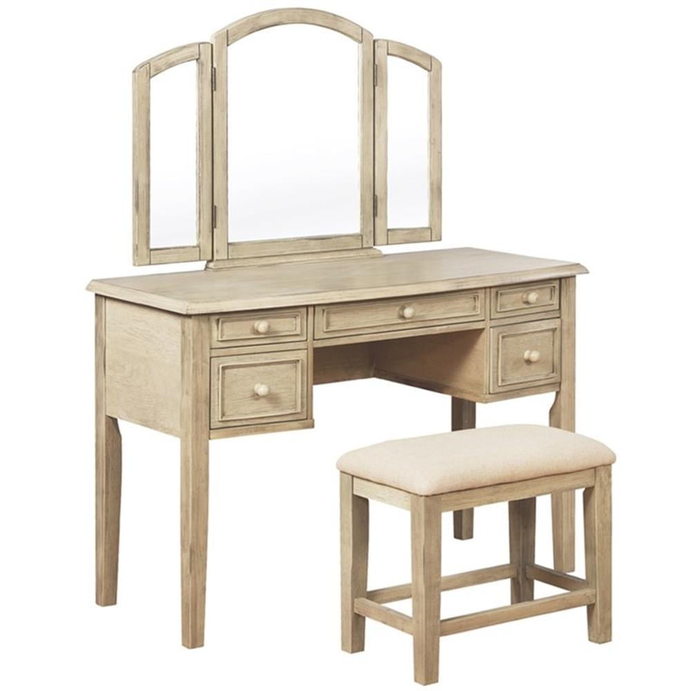 Pemberly Row Transitional Wood Vanity Set in Rustic Beige - Walmart.com