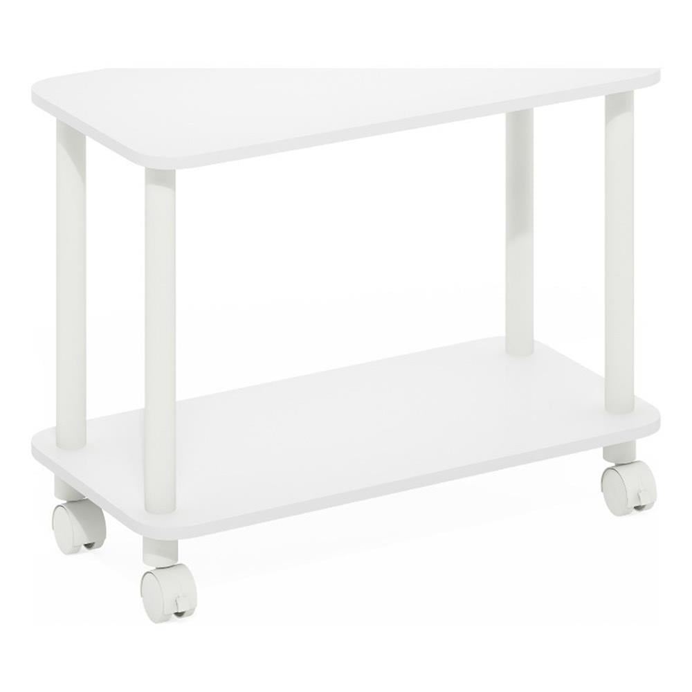 Pemberly Row Turn-N-Tube Rectangle End Table with Casters in White ...