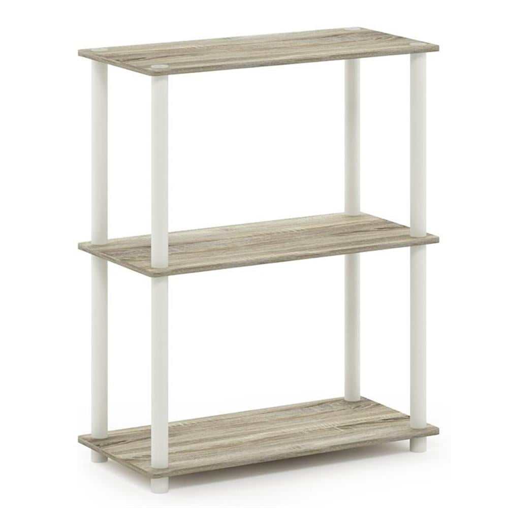 Pemberly Row Turn-N-Tube Wood 3-Tier Shelf Display Rack in Sonoma Oak ...