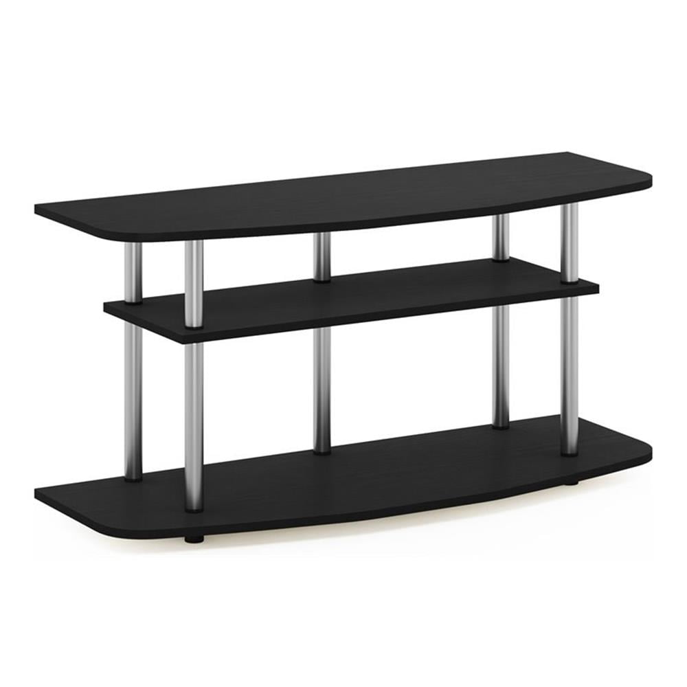 Pemberly Row Turn-N-Tube Wood 3-Tier TV Stand for TV up to 50" in Black ...