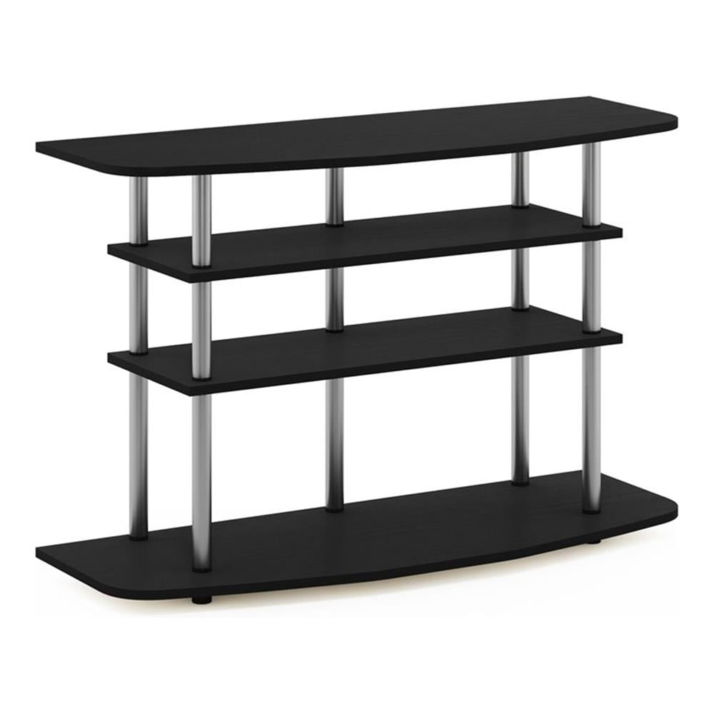 Pemberly Row Turn-N-Tube Wood 4-Tier TV Stand for TV up to 50" in Black ...