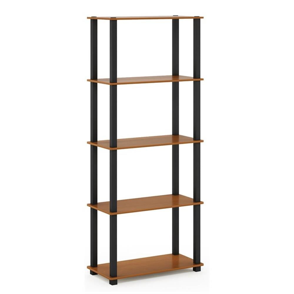 Pemberly Row Turn-S-Tube Wood 5-Tier Shelf Display Rack in Light Cherry ...