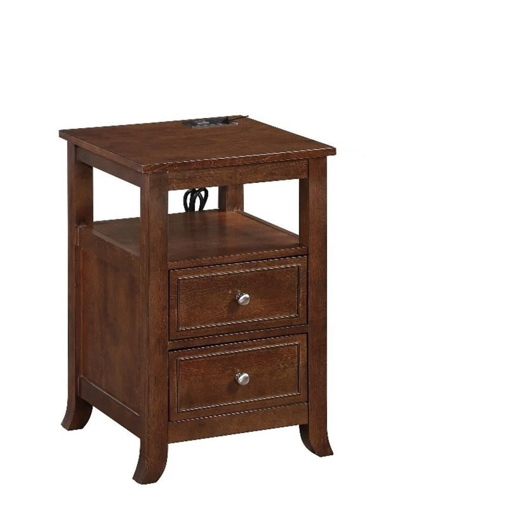 Pemberly Row Two-Drawer End Table with Charging Station & Shelf in ...