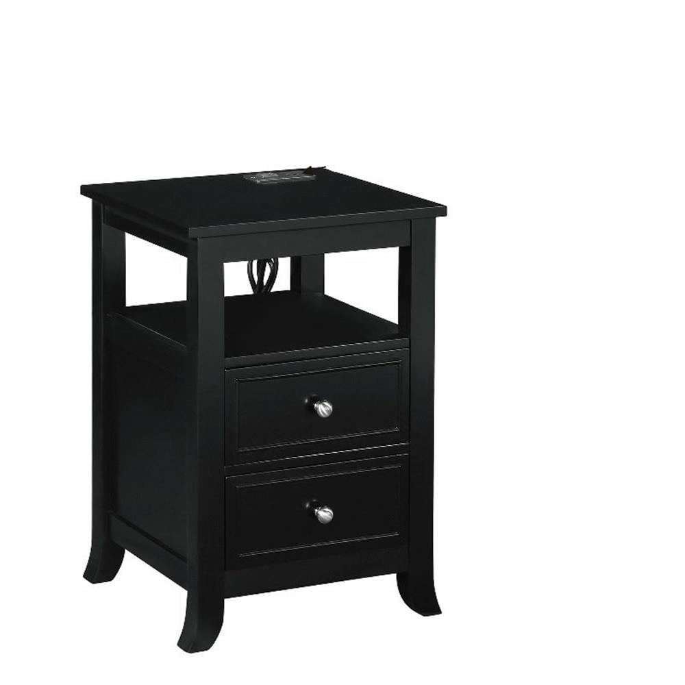 Pemberly Row Two-Drawer End Table with Charging Station and Shelf in ...