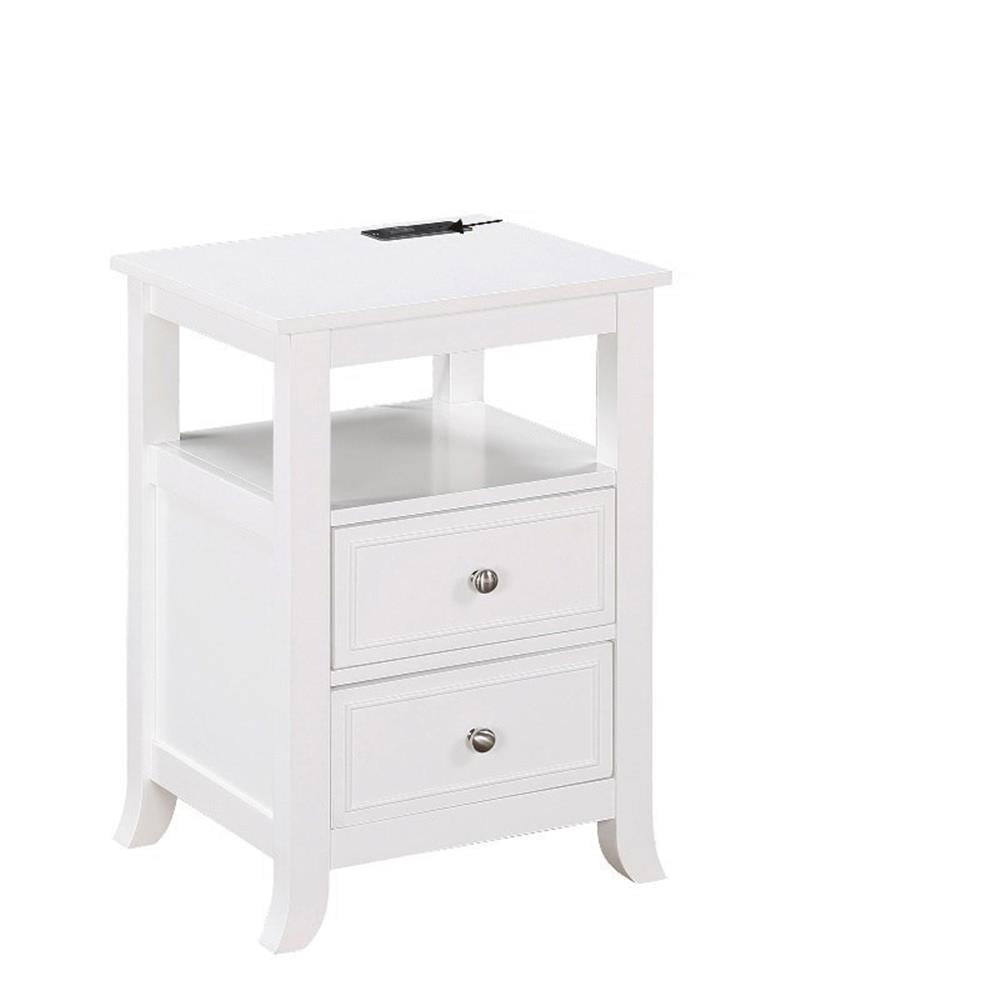 Pemberly Row Two-Drawer End Table with Charging Station and Shelf in ...