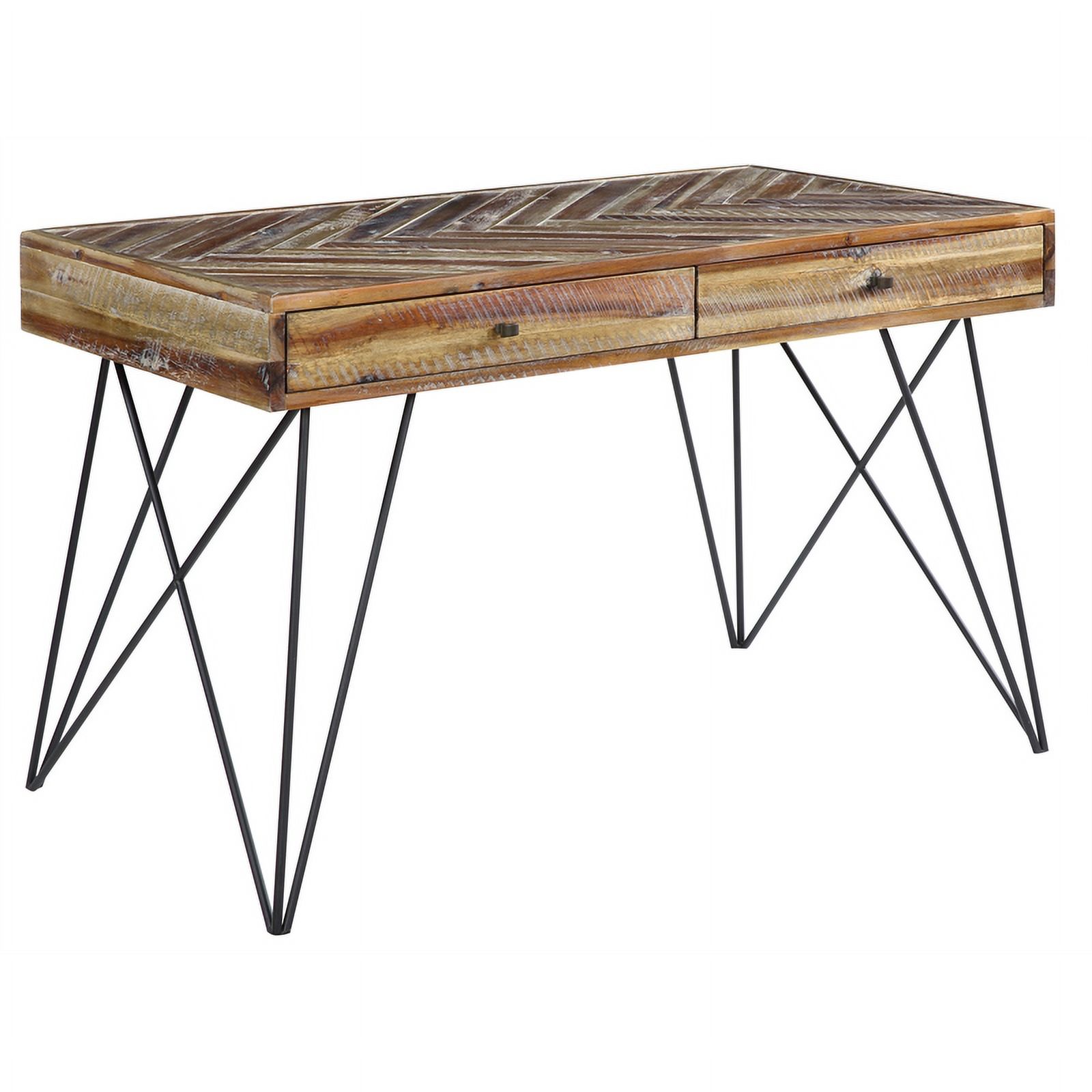 Pemberly Row Two Drawer Writing Desk in White Washed/ Natural - Walmart.com