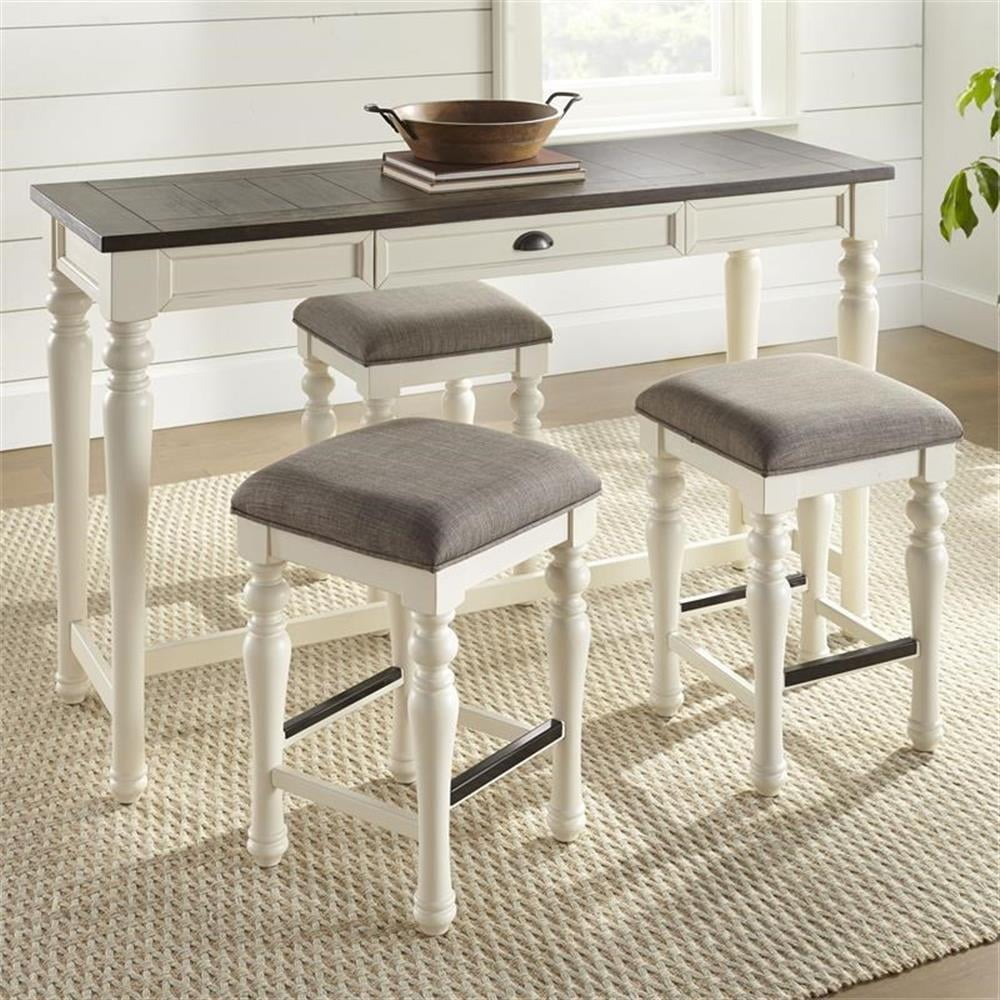 Pemberly Row Two-tone Distressed Ivory and Mocha Wood 4-piece Sofa Bar ...