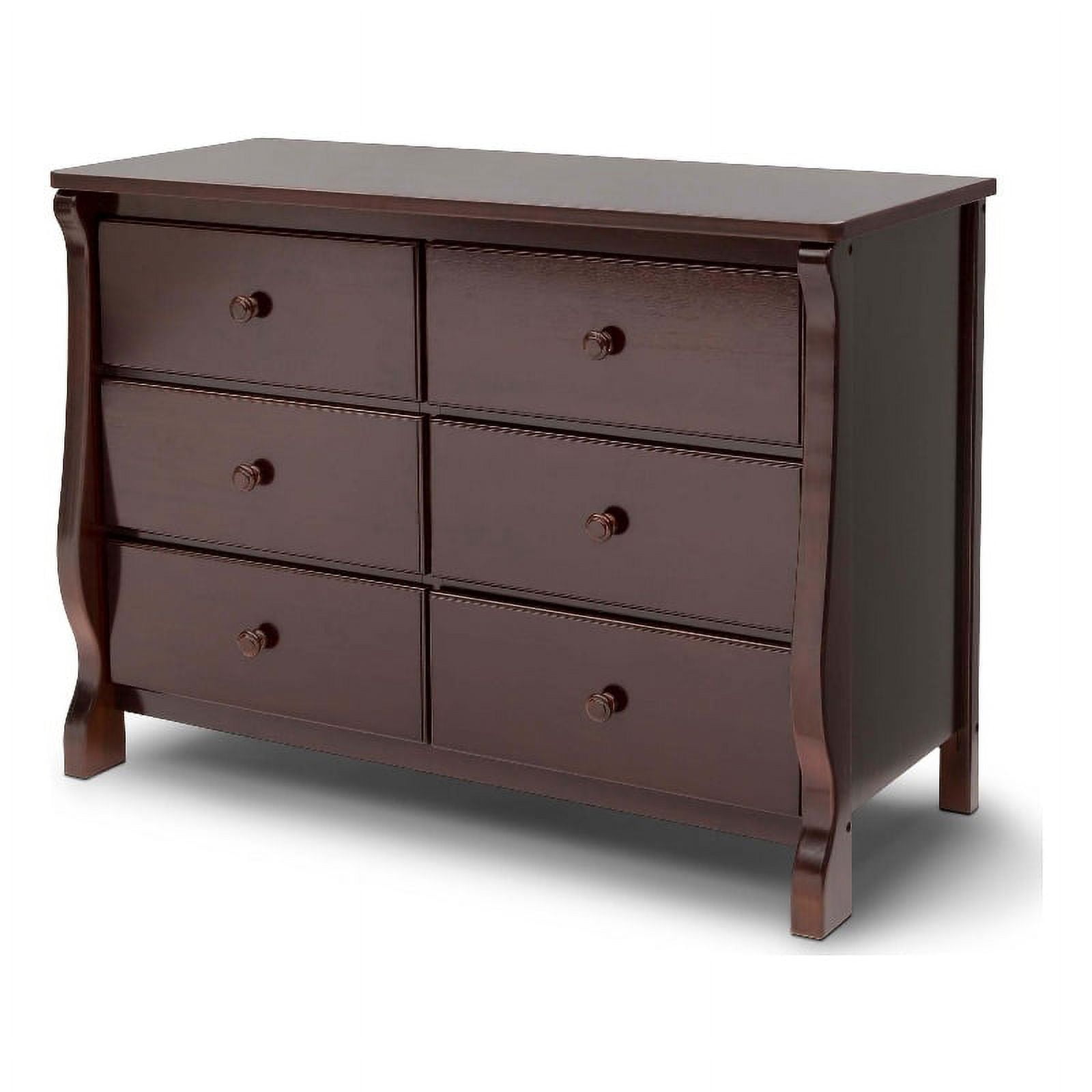Pemberly Row Universal 6-Drawer Engineered Wood Dresser in Dark ...