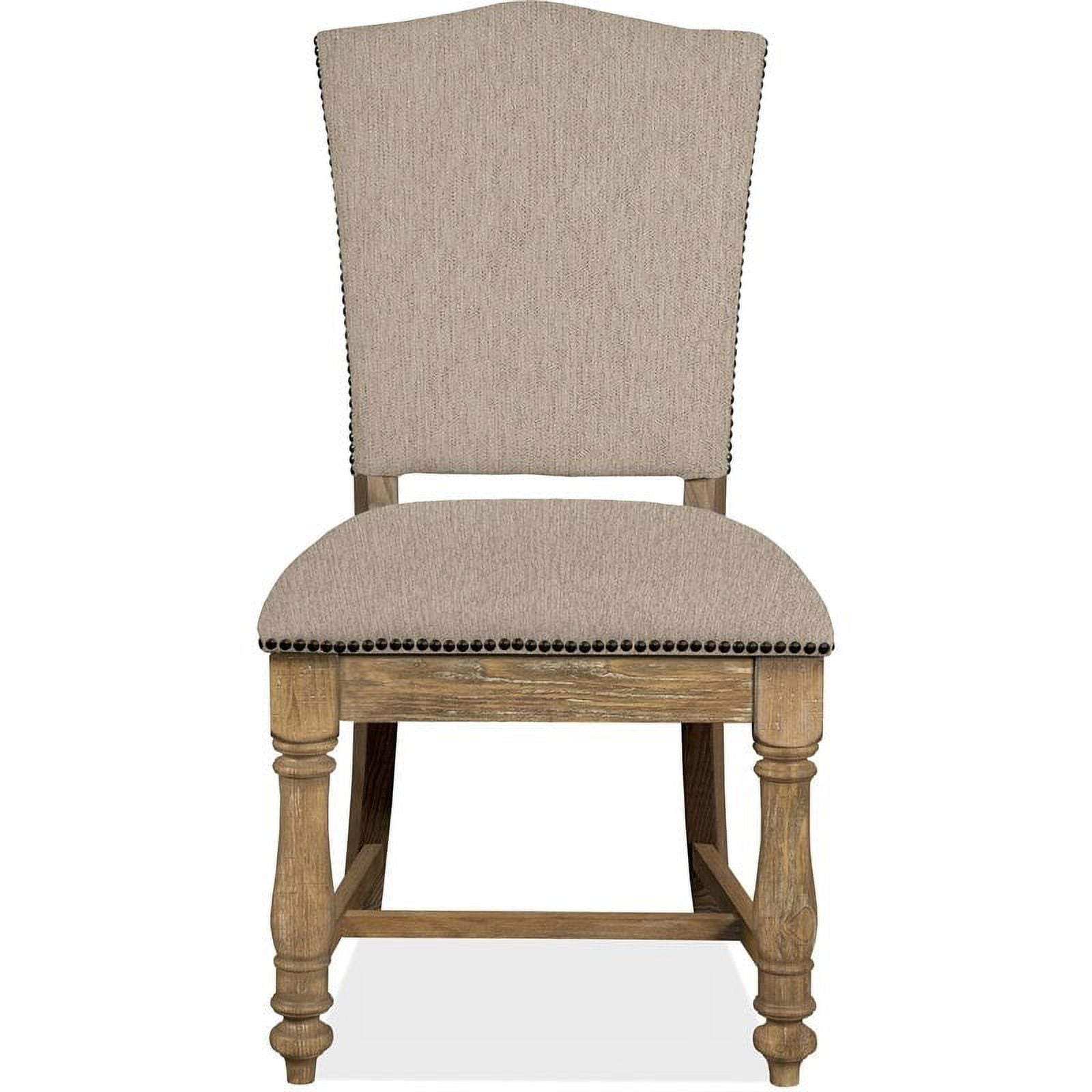 Pemberly Row Upholstered Wood Dining Chair in Snowy Desert Brown ...