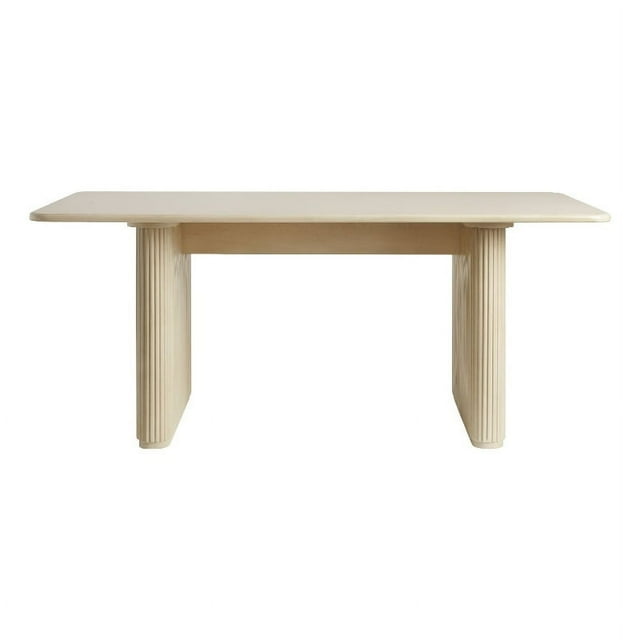 Pemberly Row Vertical Reeded Wood Plinth-Base Dining Table - 68 Inch ...