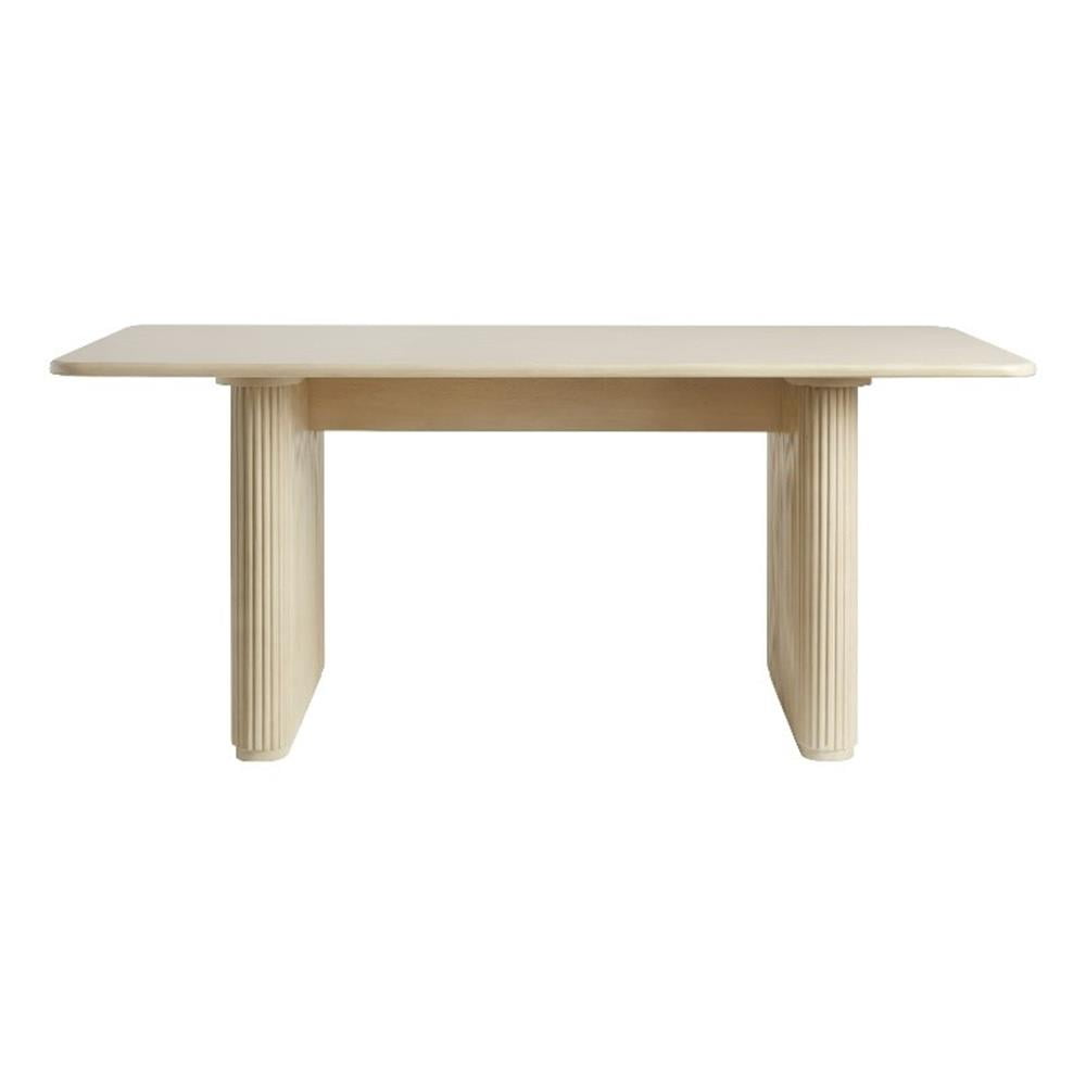 Pemberly Row Vertical Reeded Wood Plinth-Base Dining Table - 68 Inch ...