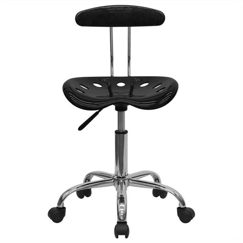 Pemberly Row Vibrant Computer Office Swivel Chair in Black and Chrome ...