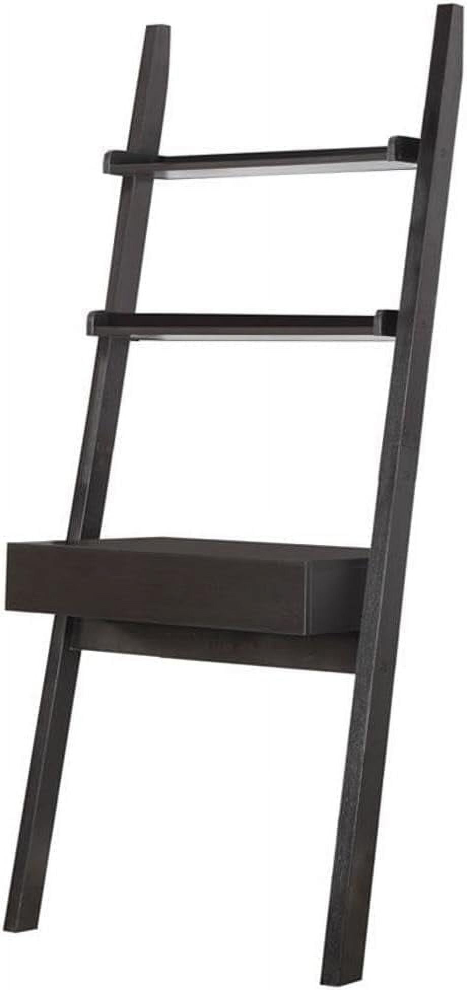 Pemberly Row Wall Leaning Ladder Writing Desk in Cappuccino - Walmart.com