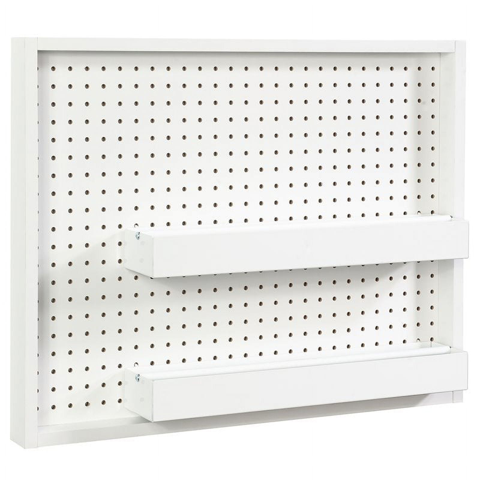 Pemberly Row Wall Mounted Peg Board Organizer, Shelf White, Craft Tools ...