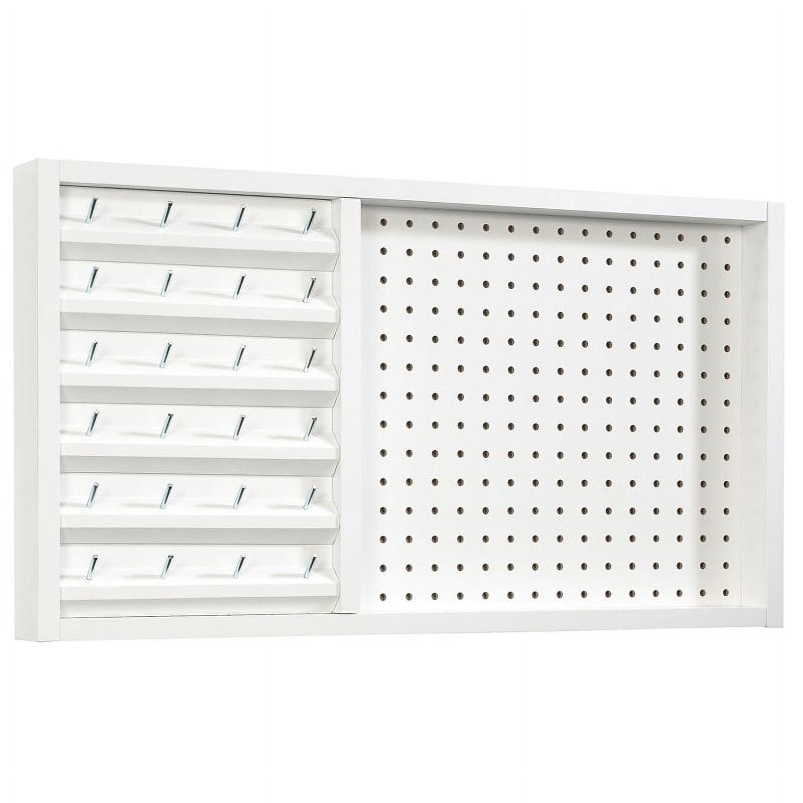 Pemberly Row Wall Mount Thread Storage with pegboard in White - Walmart.com