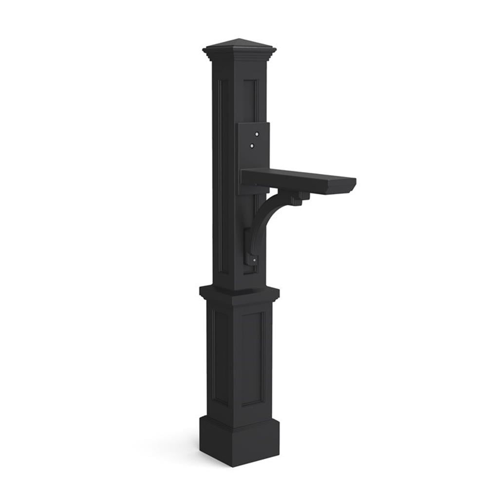 Pemberly Row Weatherproof Traditional Plastic Mail Post in Black ...