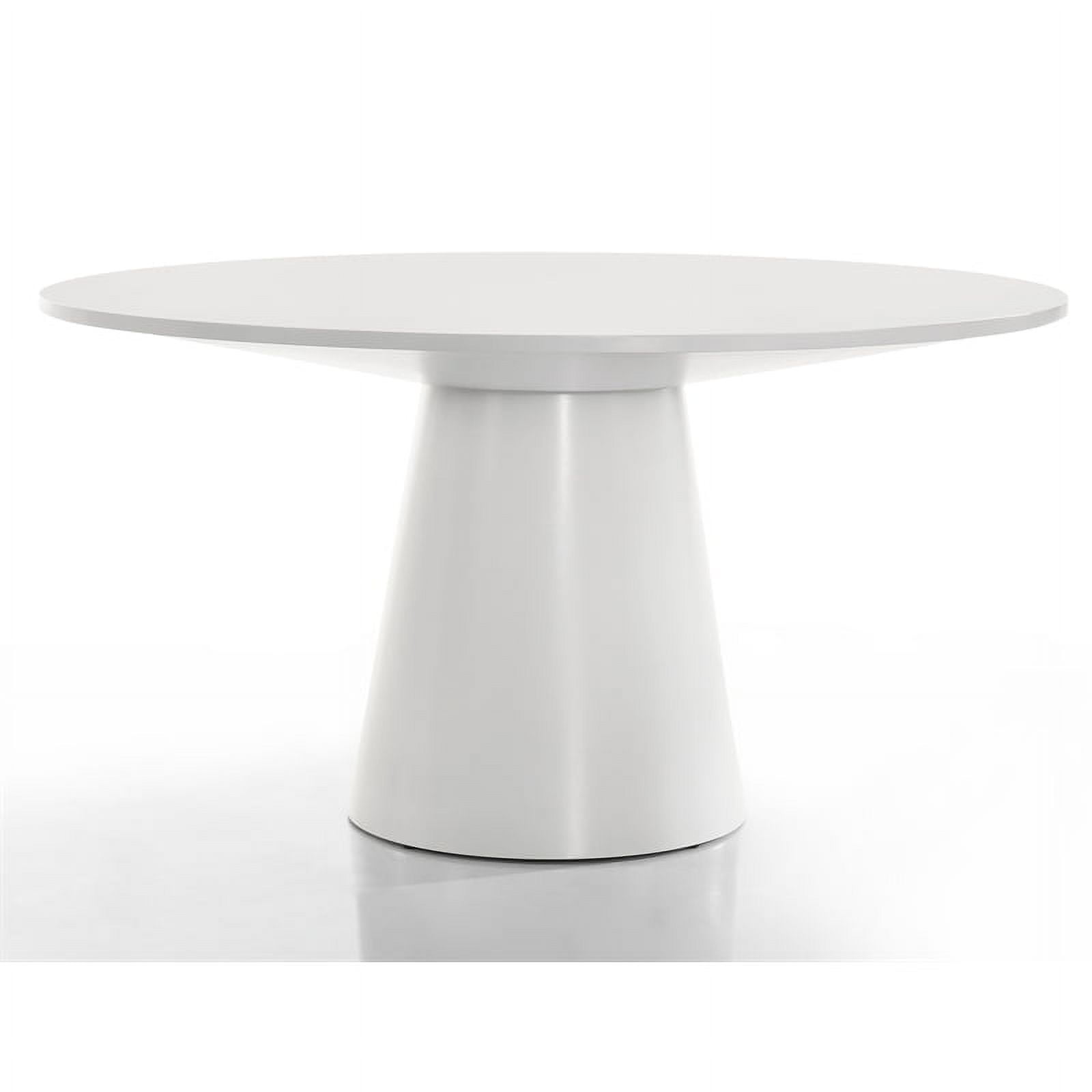 Pemberly Row White Wood Contemporary Round Dining Table w/ Pedestal ...