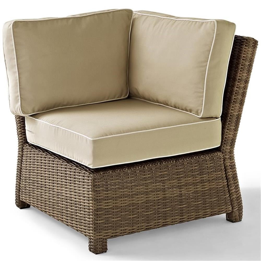 Pemberly Row Wicker Corner Patio Chair in Brown and Sand - Walmart.com