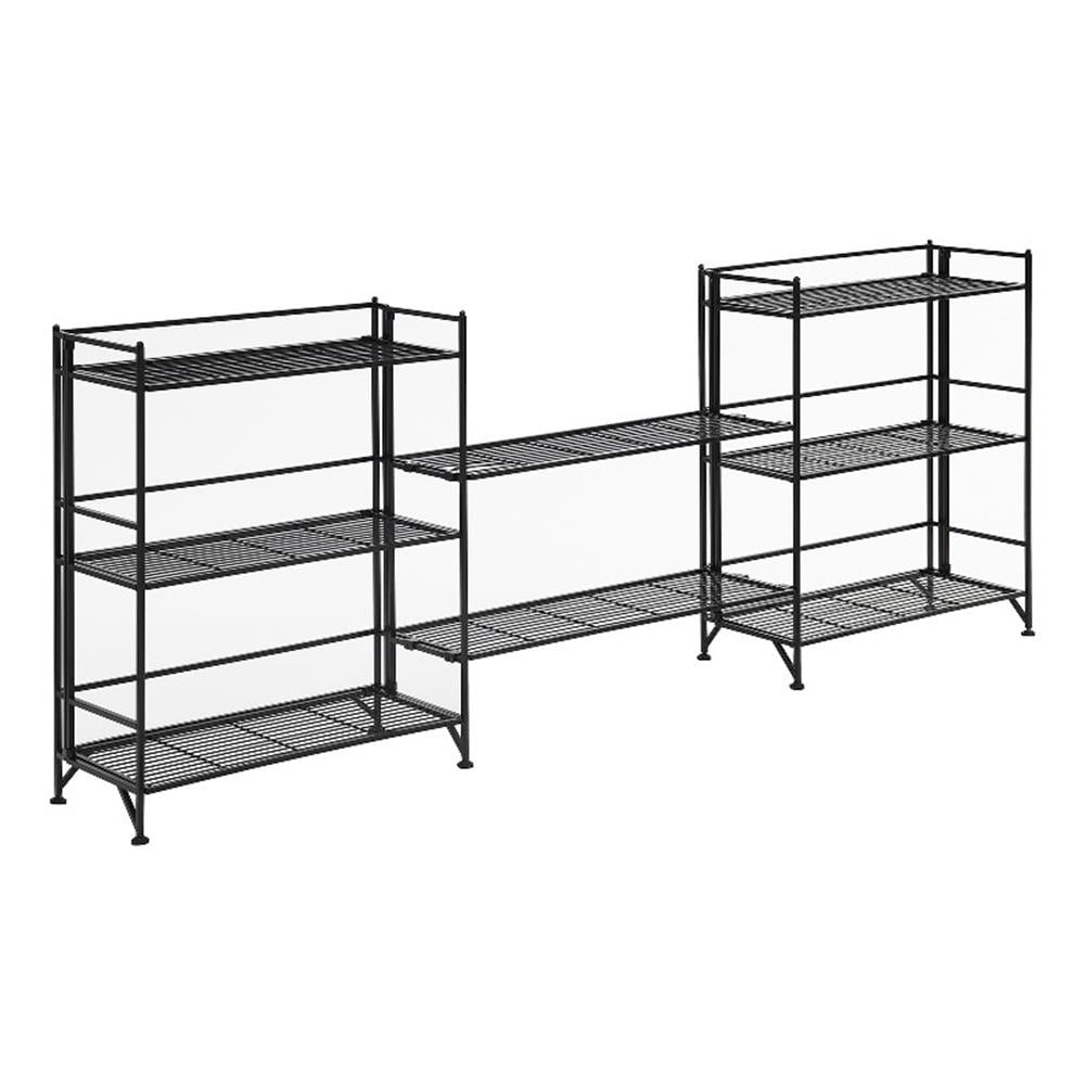 Pemberly Row Wide Folding Shelves w/Two Deluxe Extension Shelves in ...
