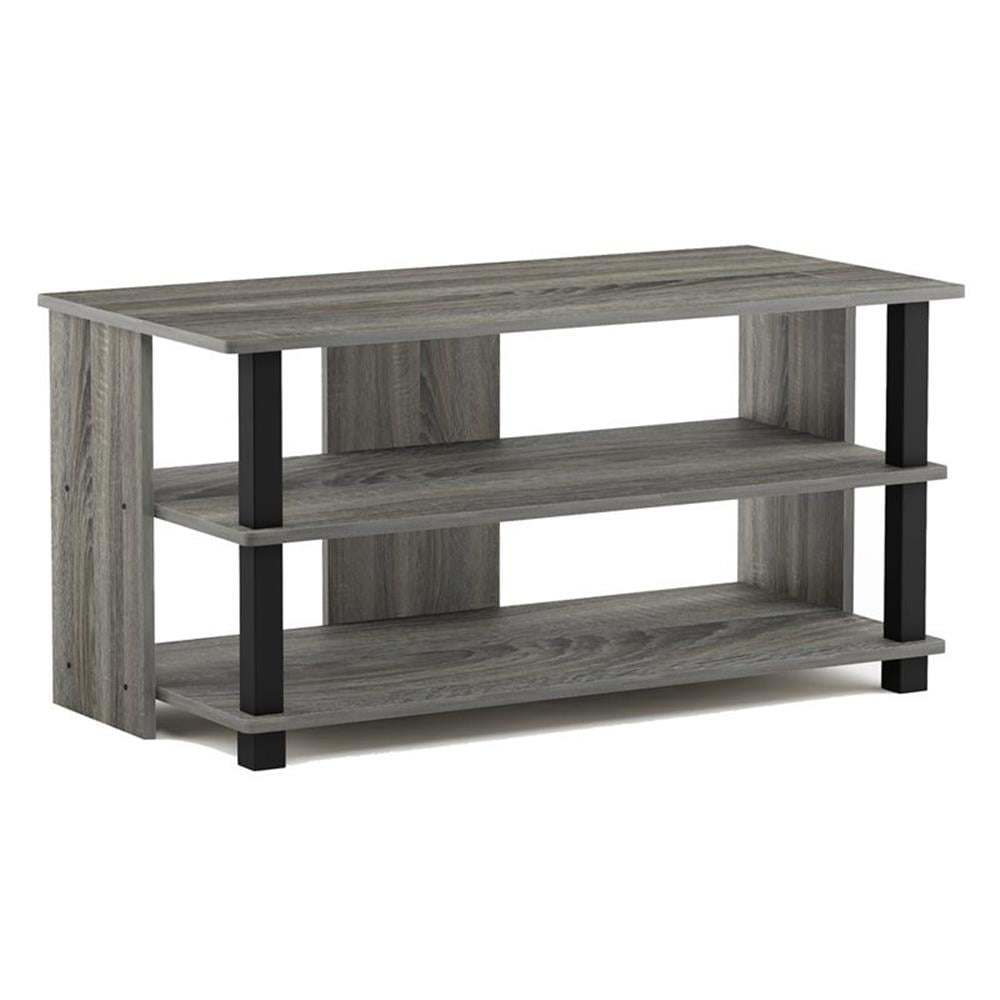 Pemberly Row Wood 3-Tier TV Stand for TV up to 32" in French Oak Gray ...