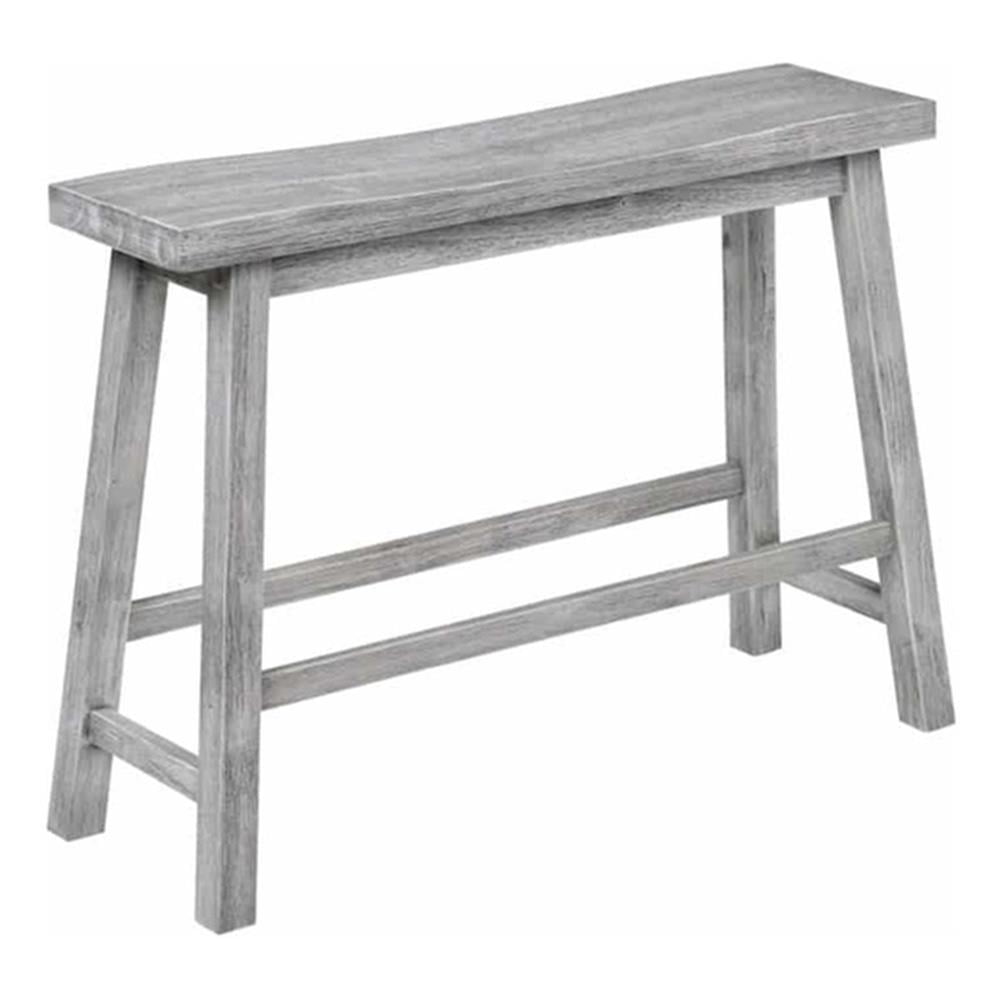 Pemberly Row Wood Backless Bench in Storm Gray Wire-Brush Finish ...