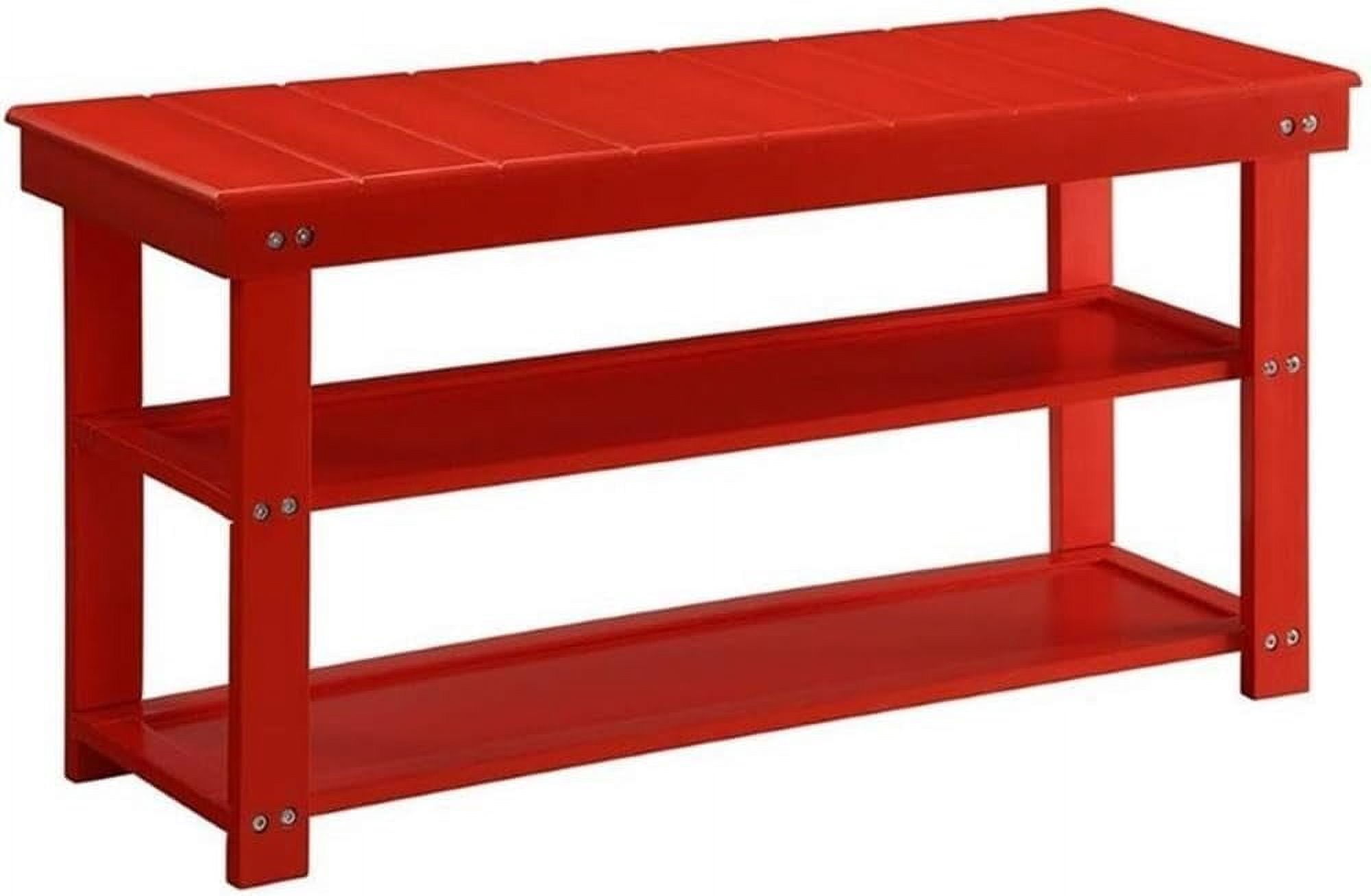 Pemberly Row Wood Entryway Bench with Additional Seating and Two Lower ...