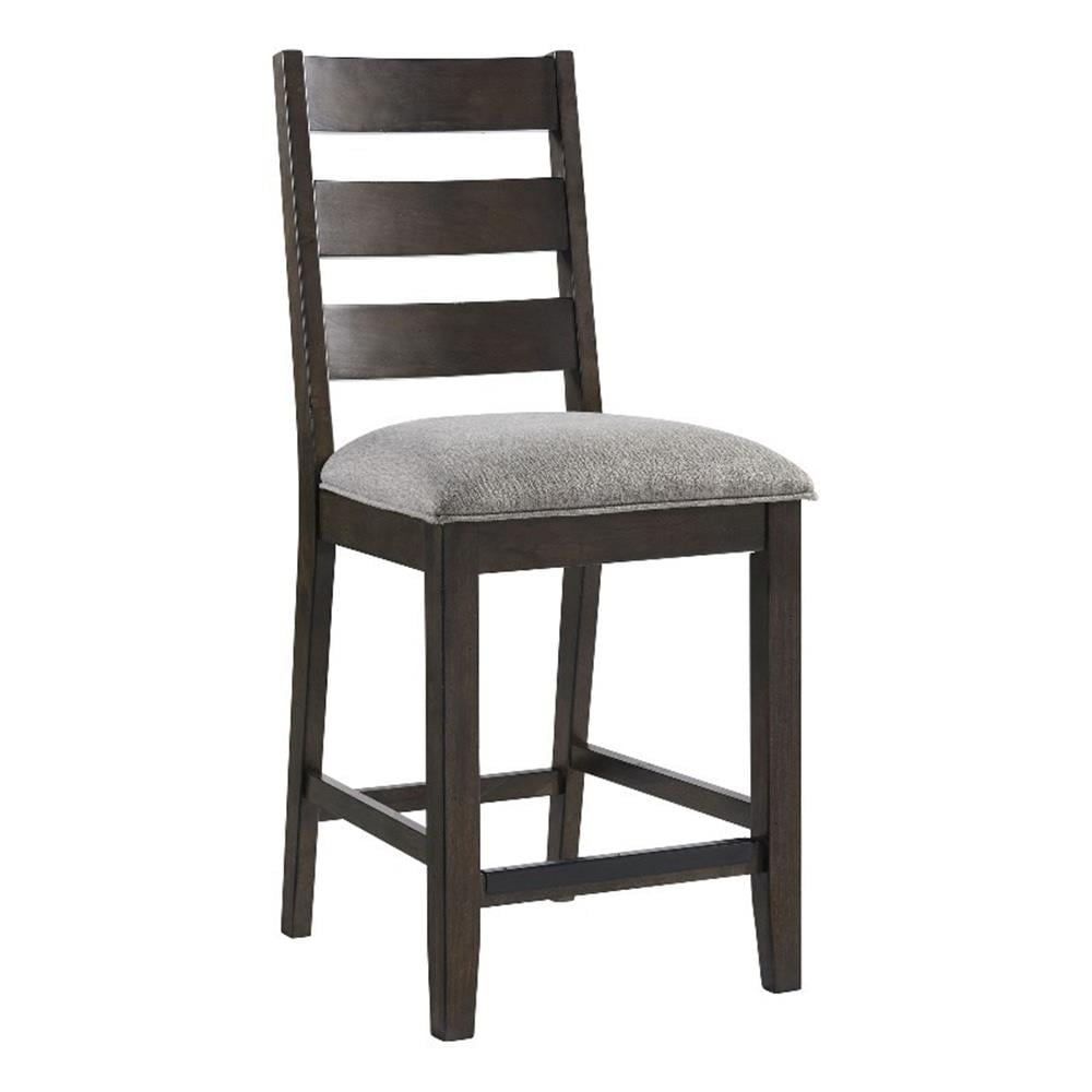 Pemberly Row Wood Ladder Back Stool in Black/Walnut (Set of 2) - Walmart.com