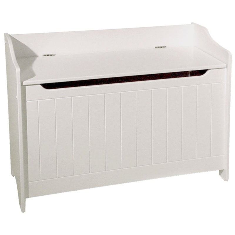 Pemberly Row Wood Storage Bench in White - Walmart.com