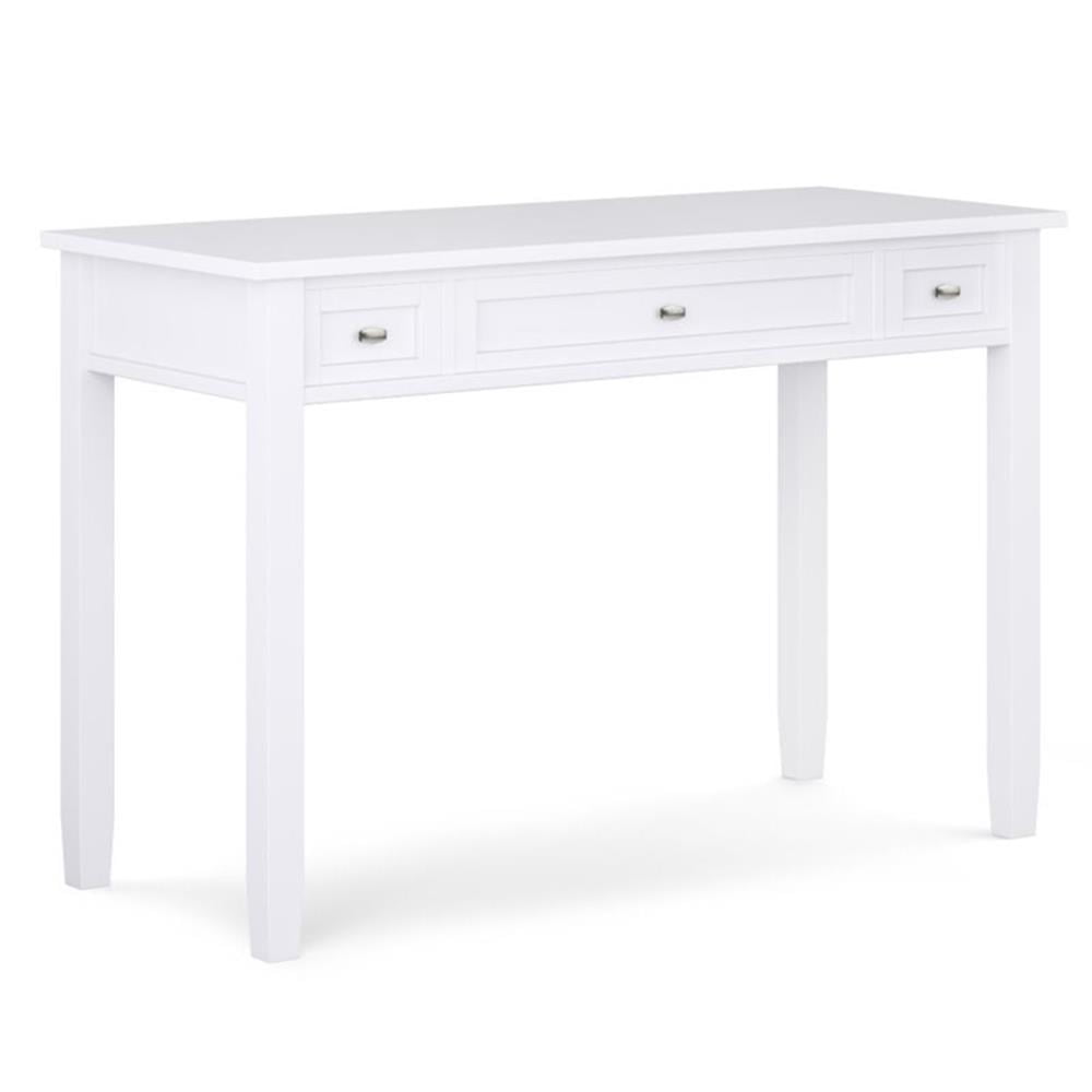 Pemberly Row Wood Transitional 48" Writing Office Desk in White ...