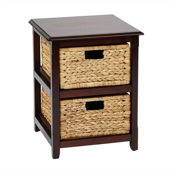 Pemberly Row Wood Two-Tier Storage Unit With Espresso Finish and ...