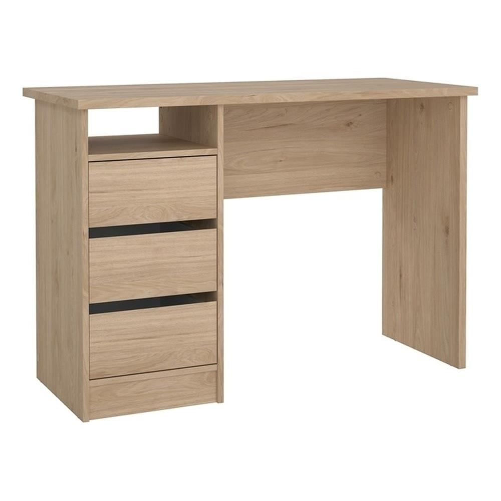 Pemberly Row Writing Desk with 3 Storage Drawers & Open Shelf in ...