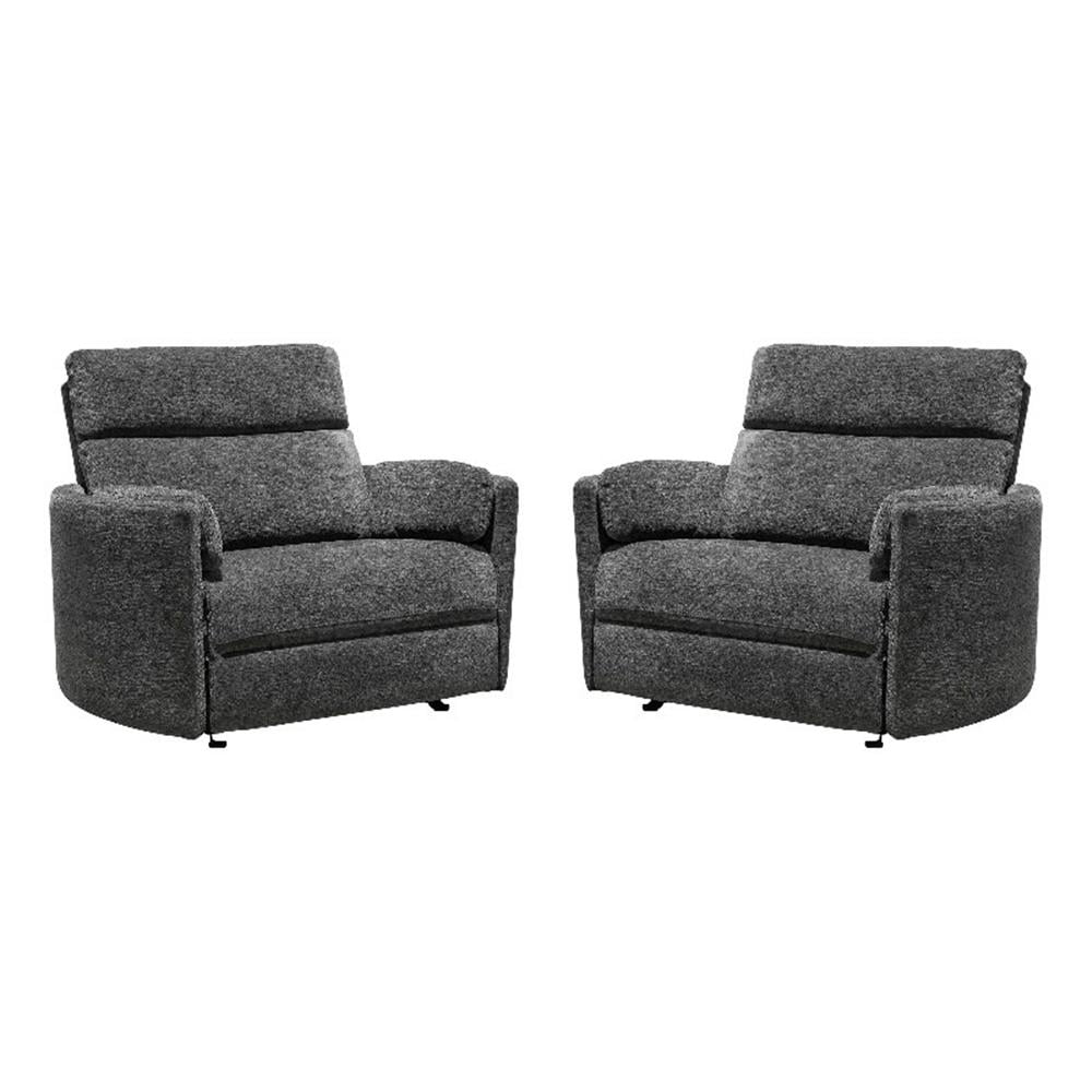 Pemberly Row XL Mediterranean Charcoal Extra Wide Power Glider Recliner ...